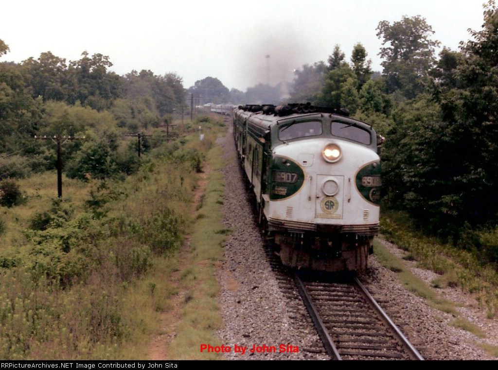 Southern Crescent, northbound, summer of 1977